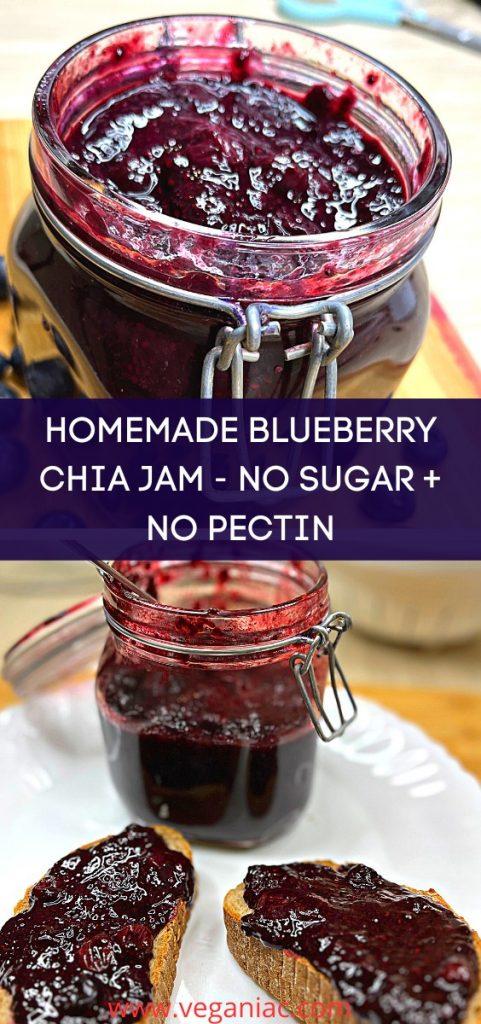 Homemade Blueberry Chia Jam - No Sugar + No Pectin - Veganiac